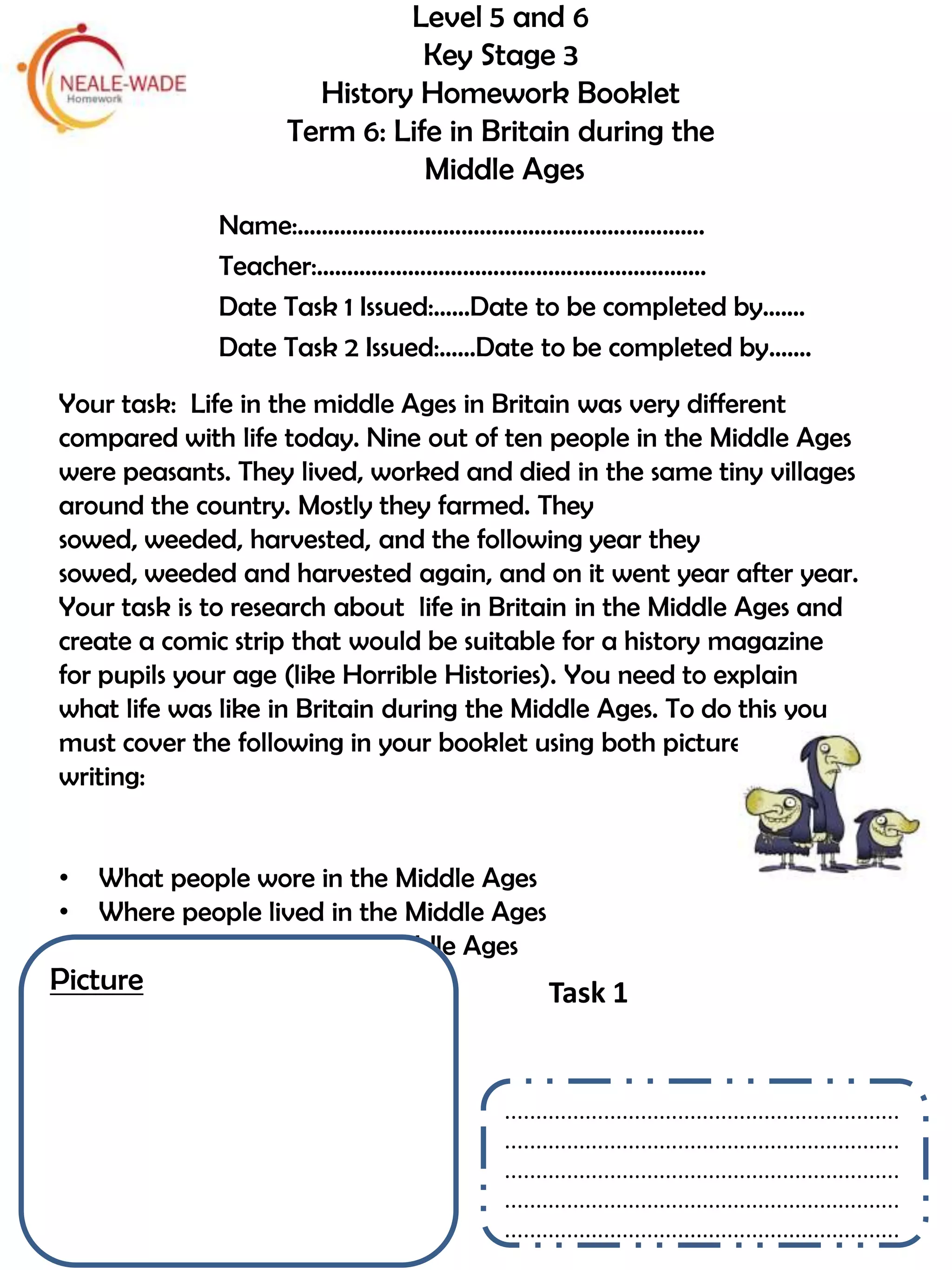 Yr7 middle ages homework 3 and 4 | PPTX