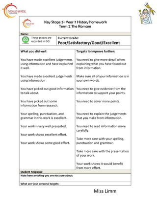 Yr 7 roman homework level 5 and 6 | PDF