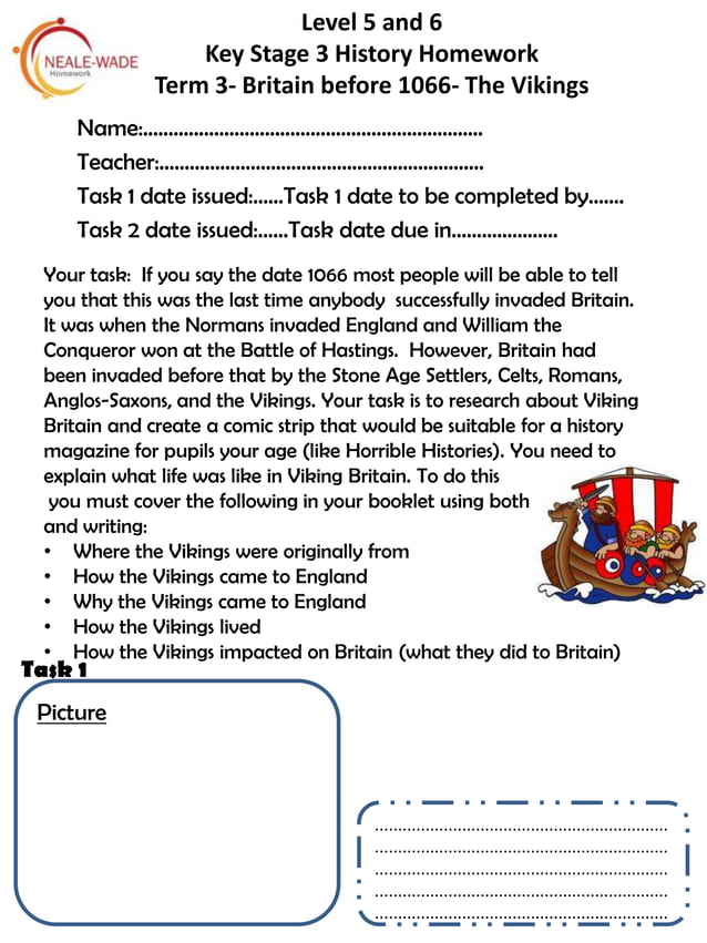 Yr 7 viking homework level 5 and 6 | PDF
