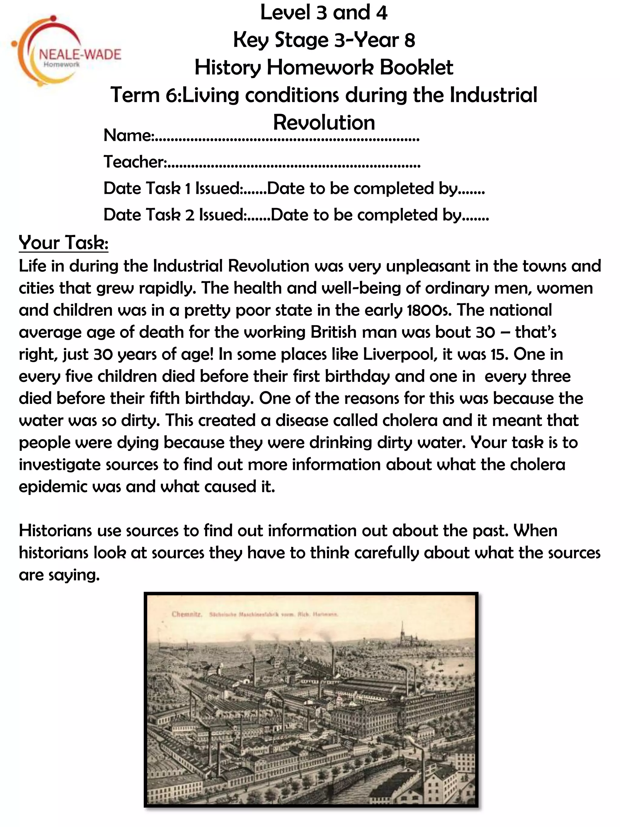 Yr 8 industrial rev homework 3 and 4 | PPTX