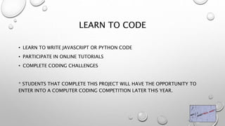 Yr8 student choice projects | PPT