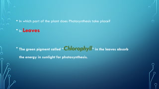 Lower secondary Science Year 9 - Photosynthesis.pptx
