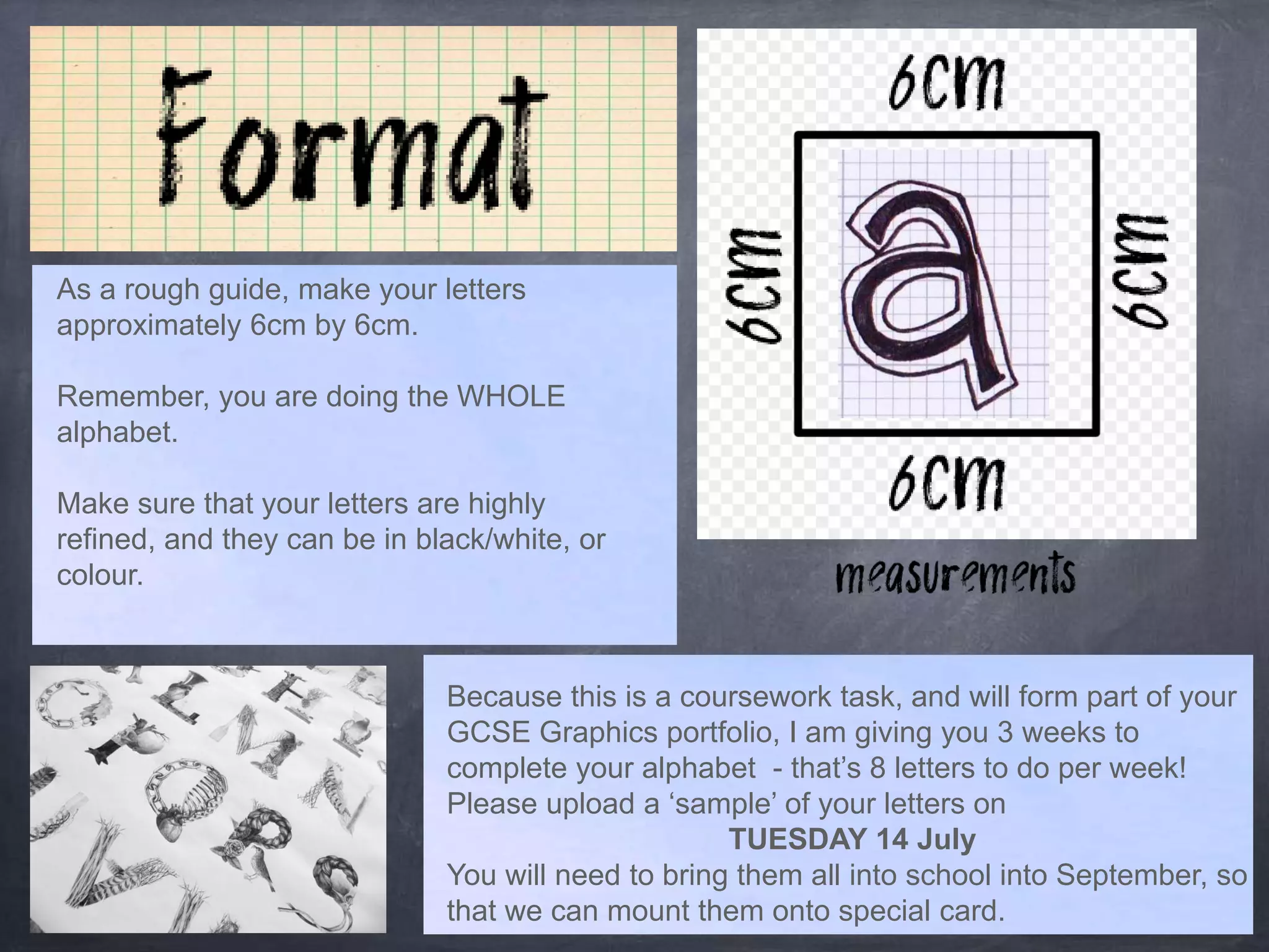 Yr9 gcse graphics typography project task 3 handrawn alphabet | PPT