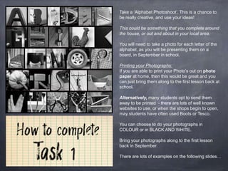 Yr9 gcse graphics typography task 1 photographic alphabet