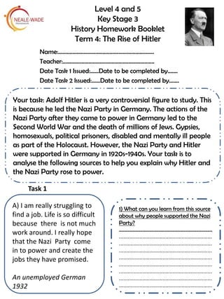 Yr 9 hitler homework 4 and 5 | PDF