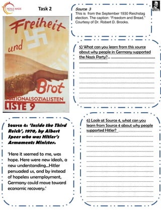 Yr 9 hitler homework 6 and 7 | PPTX