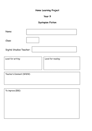 Year 9 Hunger Games Home Learning Project | DOC | Homework and Study ...