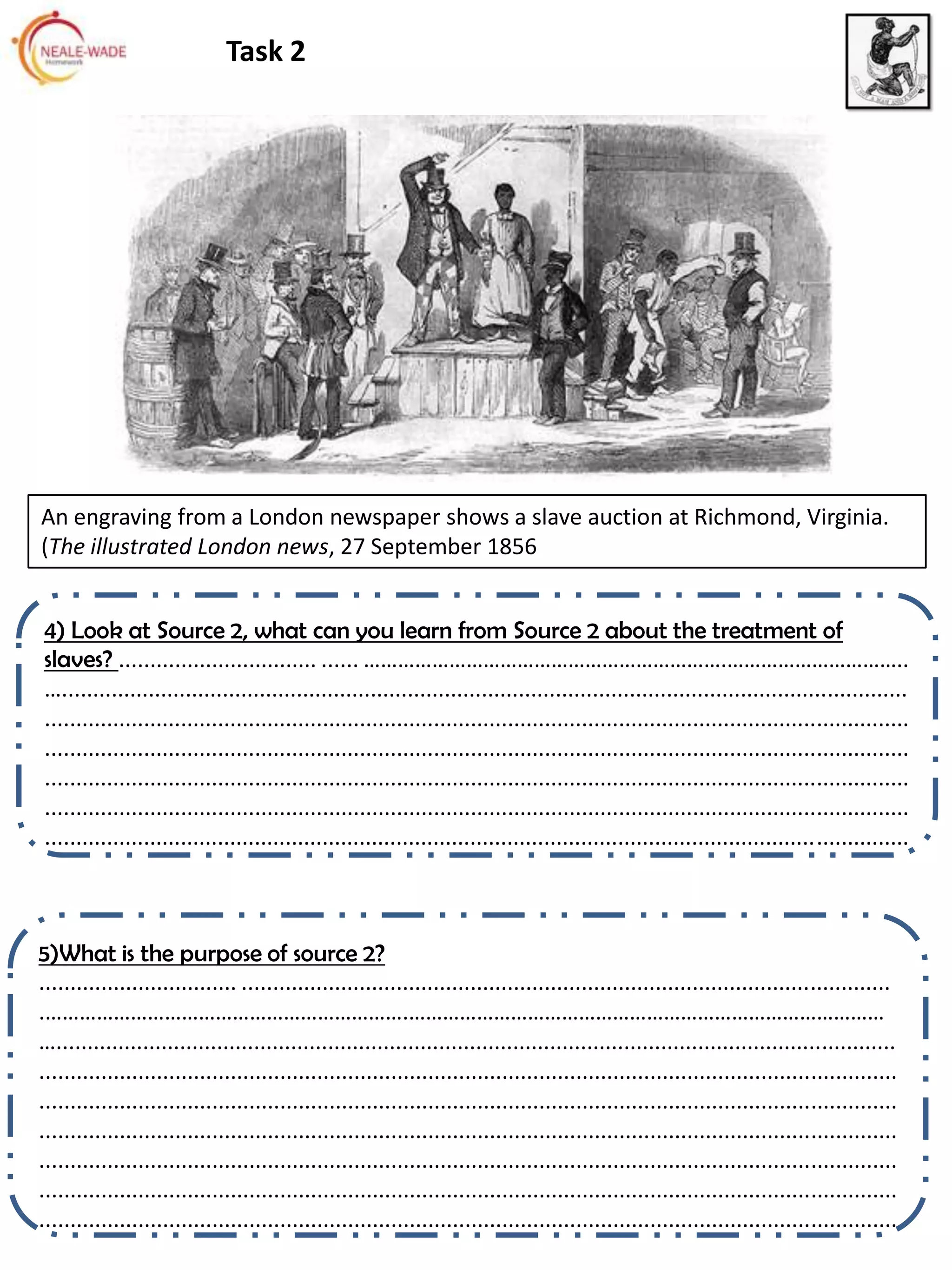 Yr 9 slavery homework 6 and 7 | PPTX