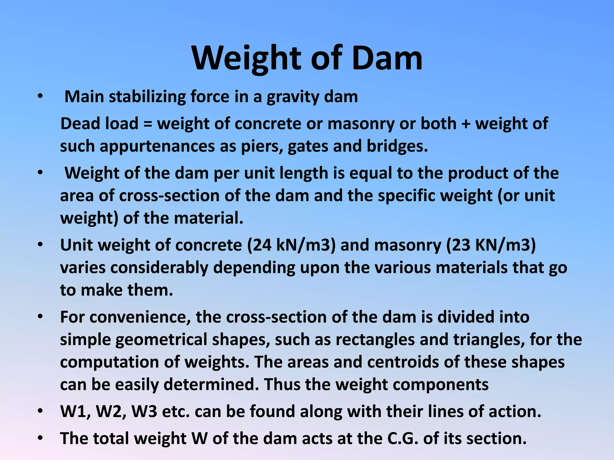 Force acting on gravity dam | PDF