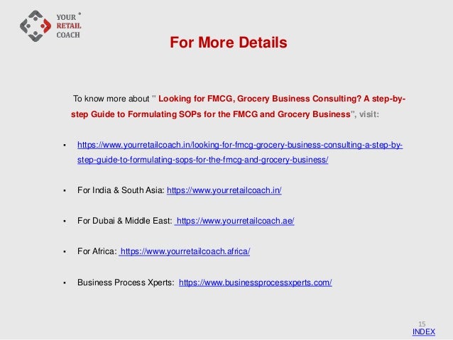 FMCG, GROCERY BUSINESS CONSULTING – SOP FORMULATION | PPTX