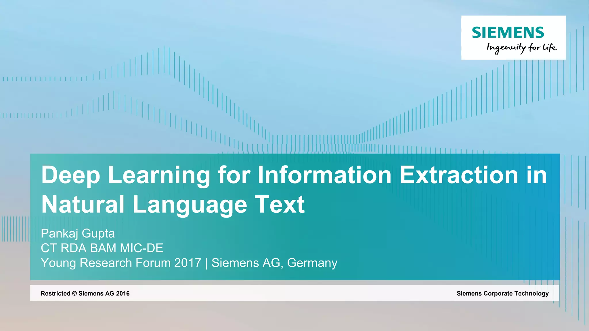 Deep Learning For Information Extraction In Natural Language Text Ppt
