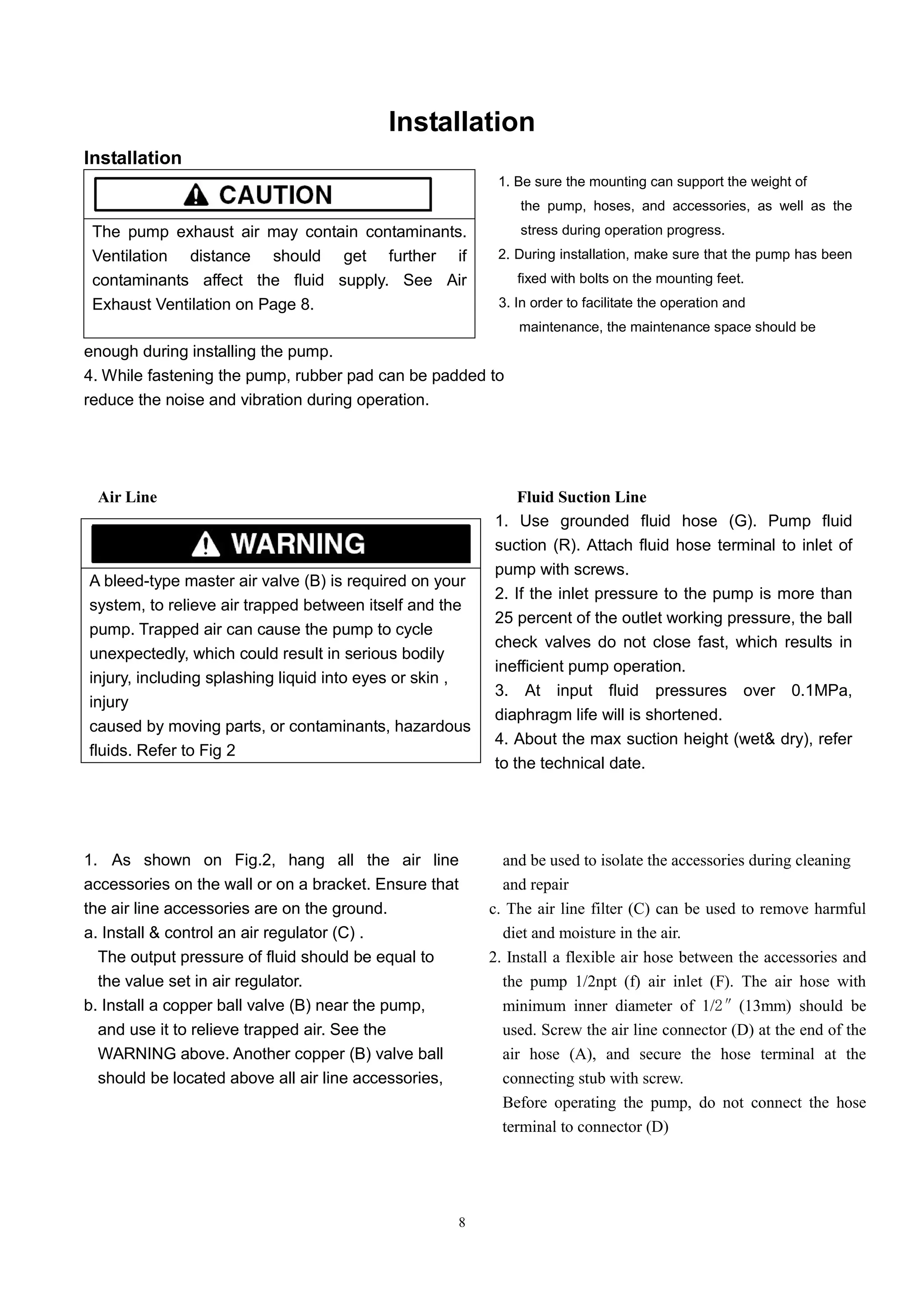 PNEUMATIC DIAPHRAGM PUMP OPERATION MANUAL | PDF