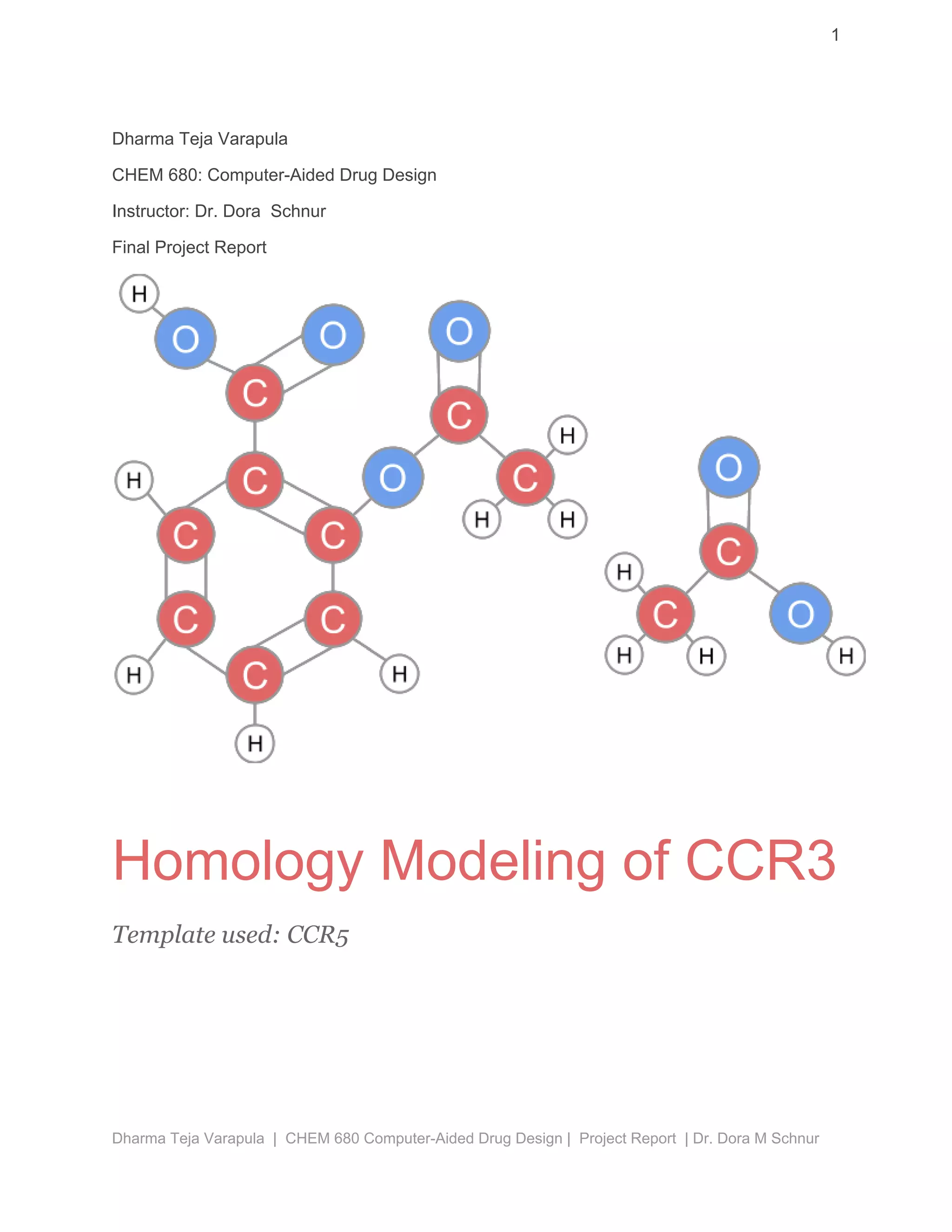 Homology Modeling of CCR3 Receptor | PDF