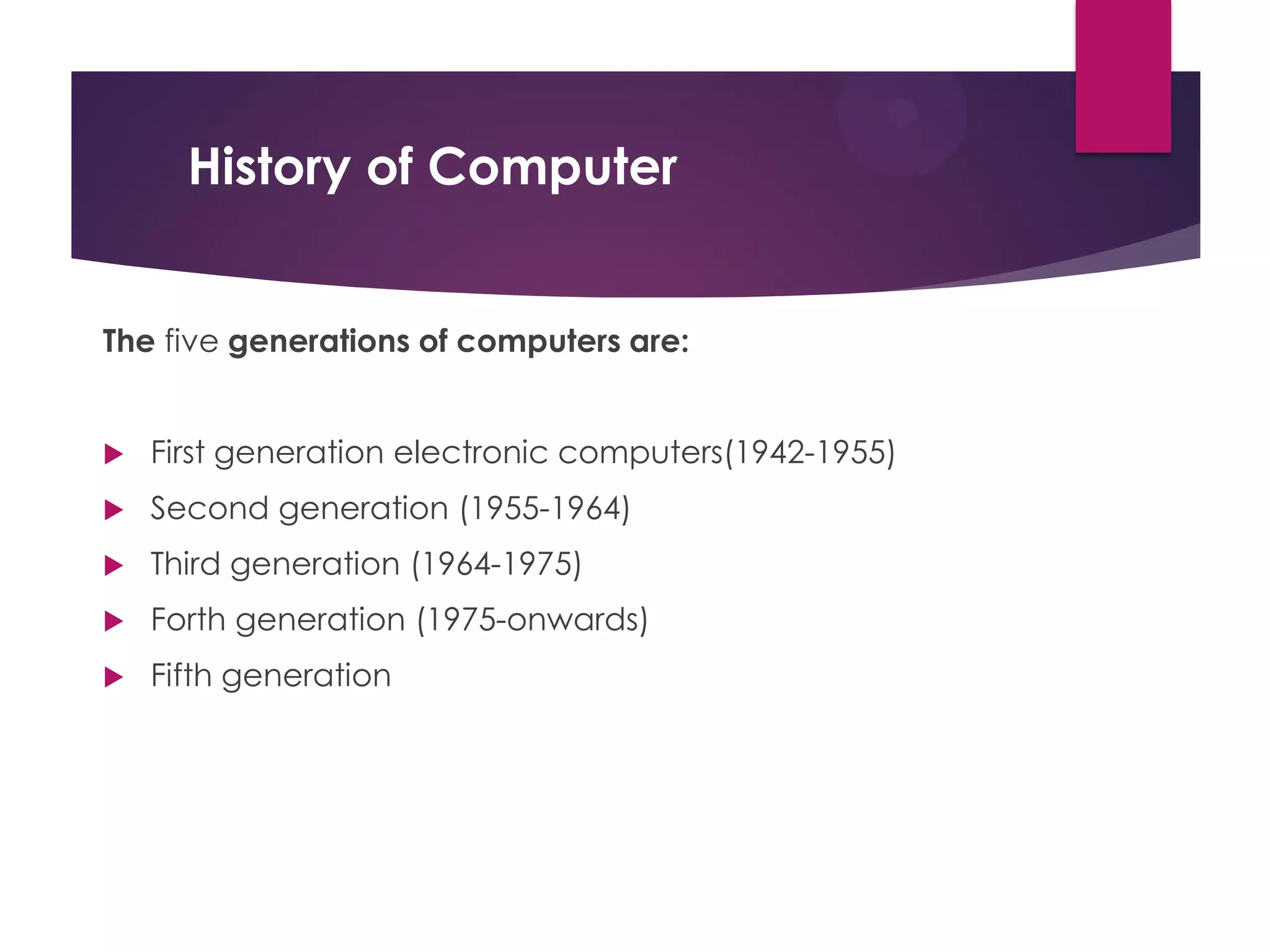 Brief history of computers | PDF