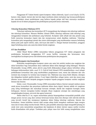 Kata kunci penggunaan ict, pengajaran dan pembelajaran | PDF