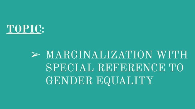 Marginalization | PDF | Debated Sensitive Social Issues | Sensitive Topics