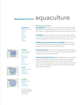 YSI aquaculture monitoring & control w24 02 0712 | PDF
