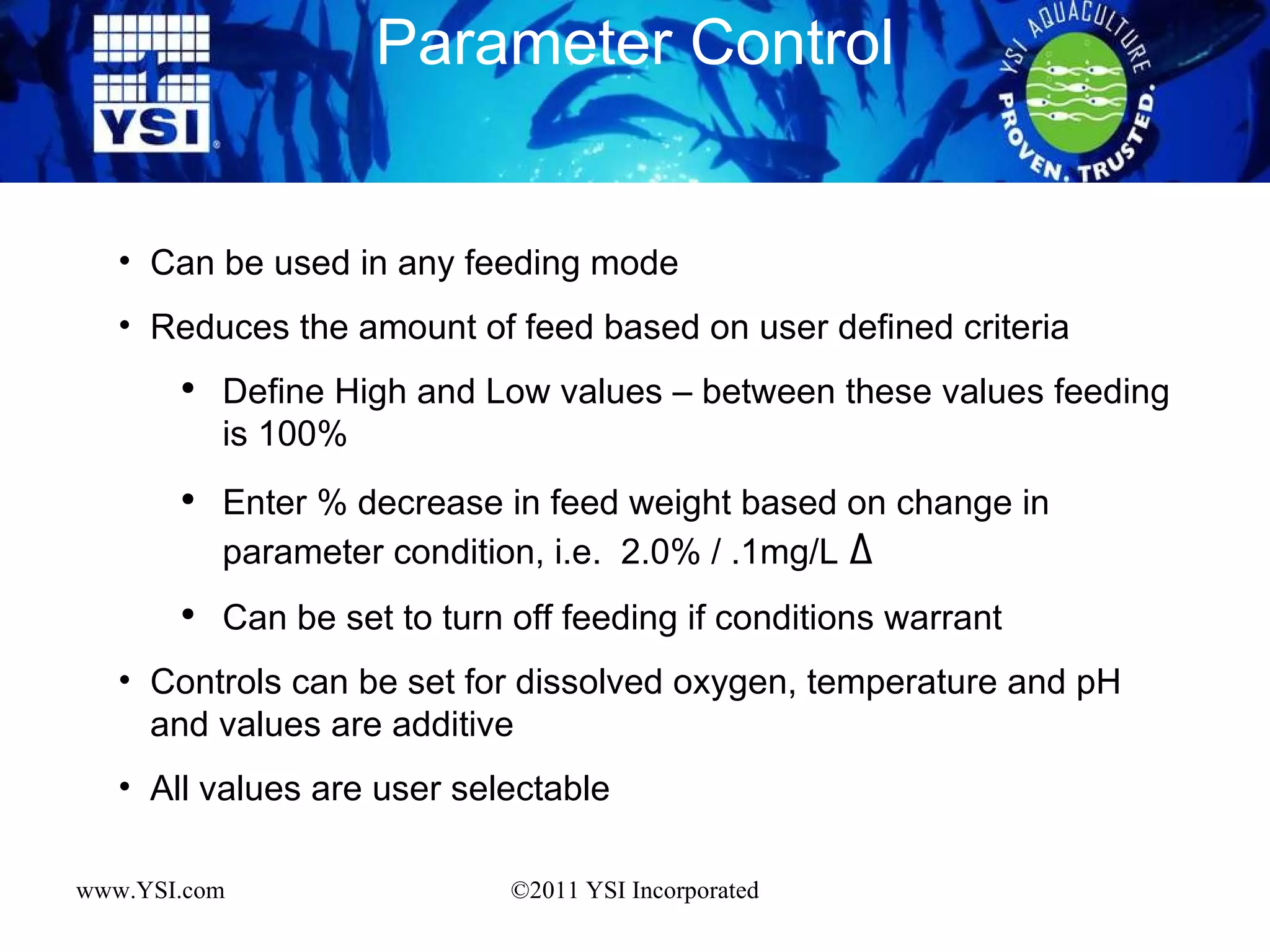 YSI Feed Smart Aquaculture Software Overview | PPT | Agriculture ...