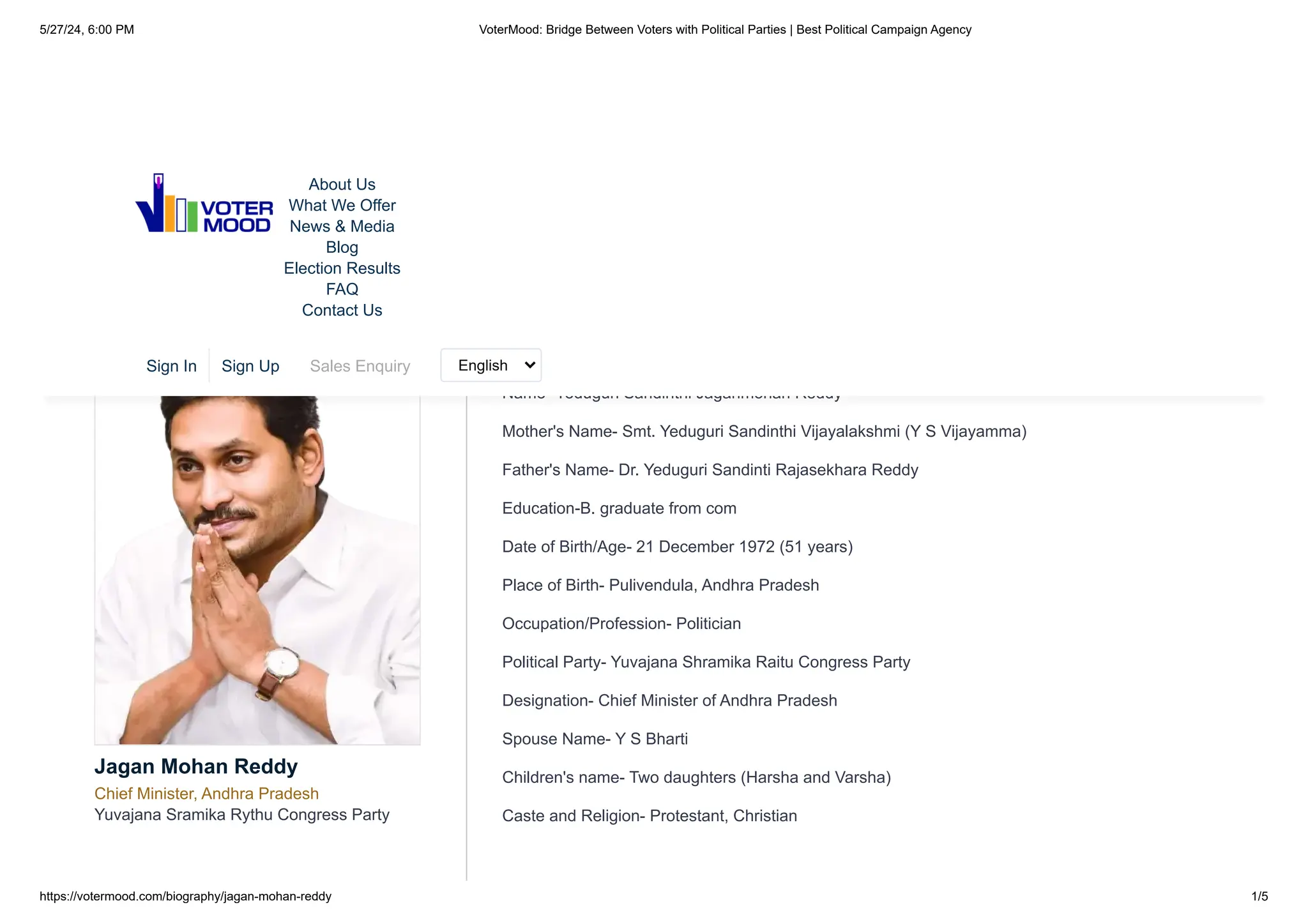 ys jagan mohan reddy political career, Biography.pdf