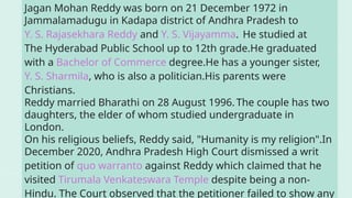 ys jagan mohan Reddy ppt presentation | PPTX