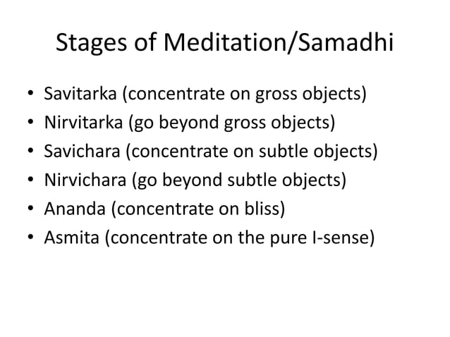 Meditation and Samadhi (Absorption) in Yoga Sutras of Patanjali | PDF
