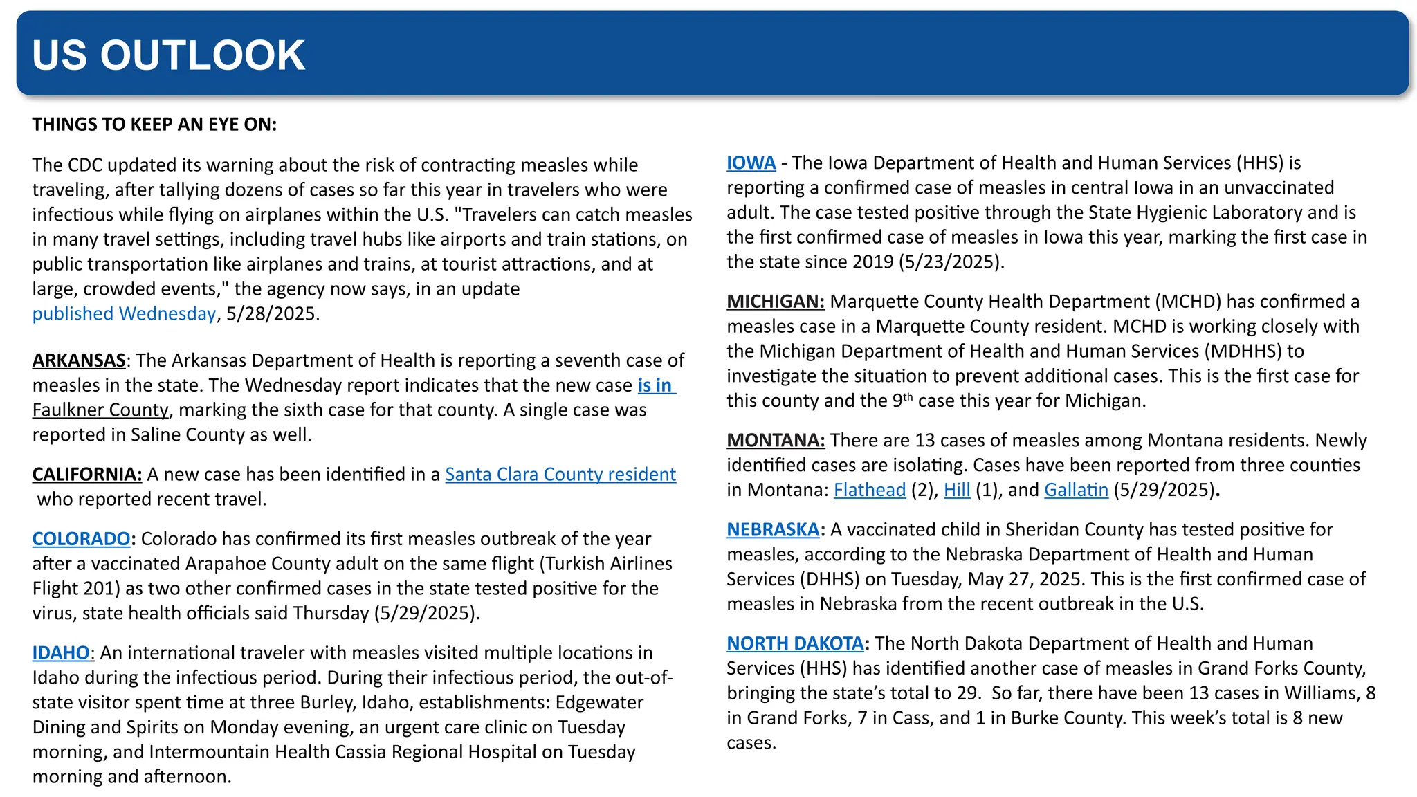 YSPH VMOC Special Report - Measles Outbreak Southwest US 5-30-2025.pptx