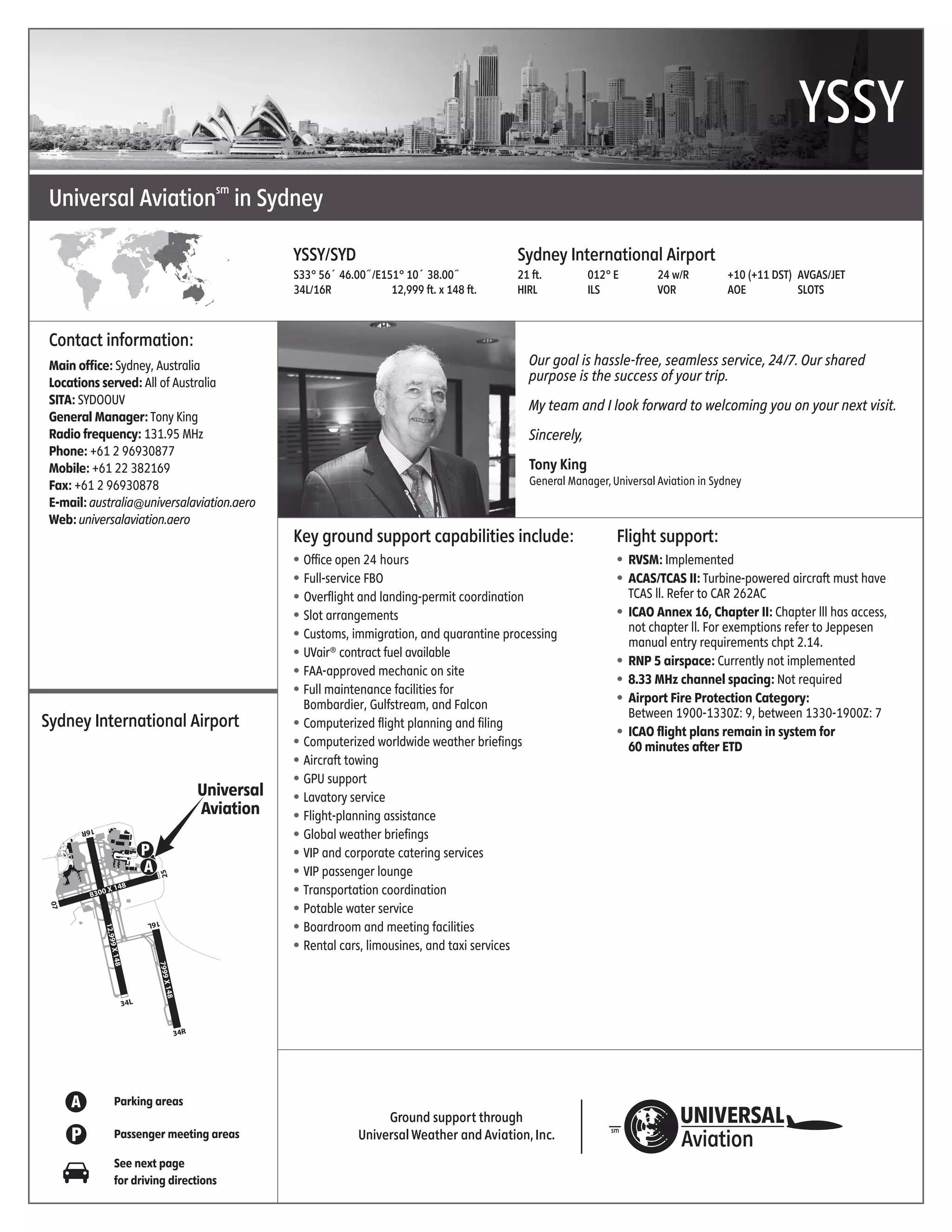 YSSY FBO Ground Handling Agent Sydney International Airport, Australia ...