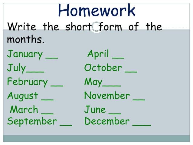 Months of the year | PPTX