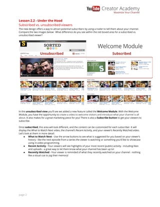 Youtube Academy - Lesson 2 | PDF