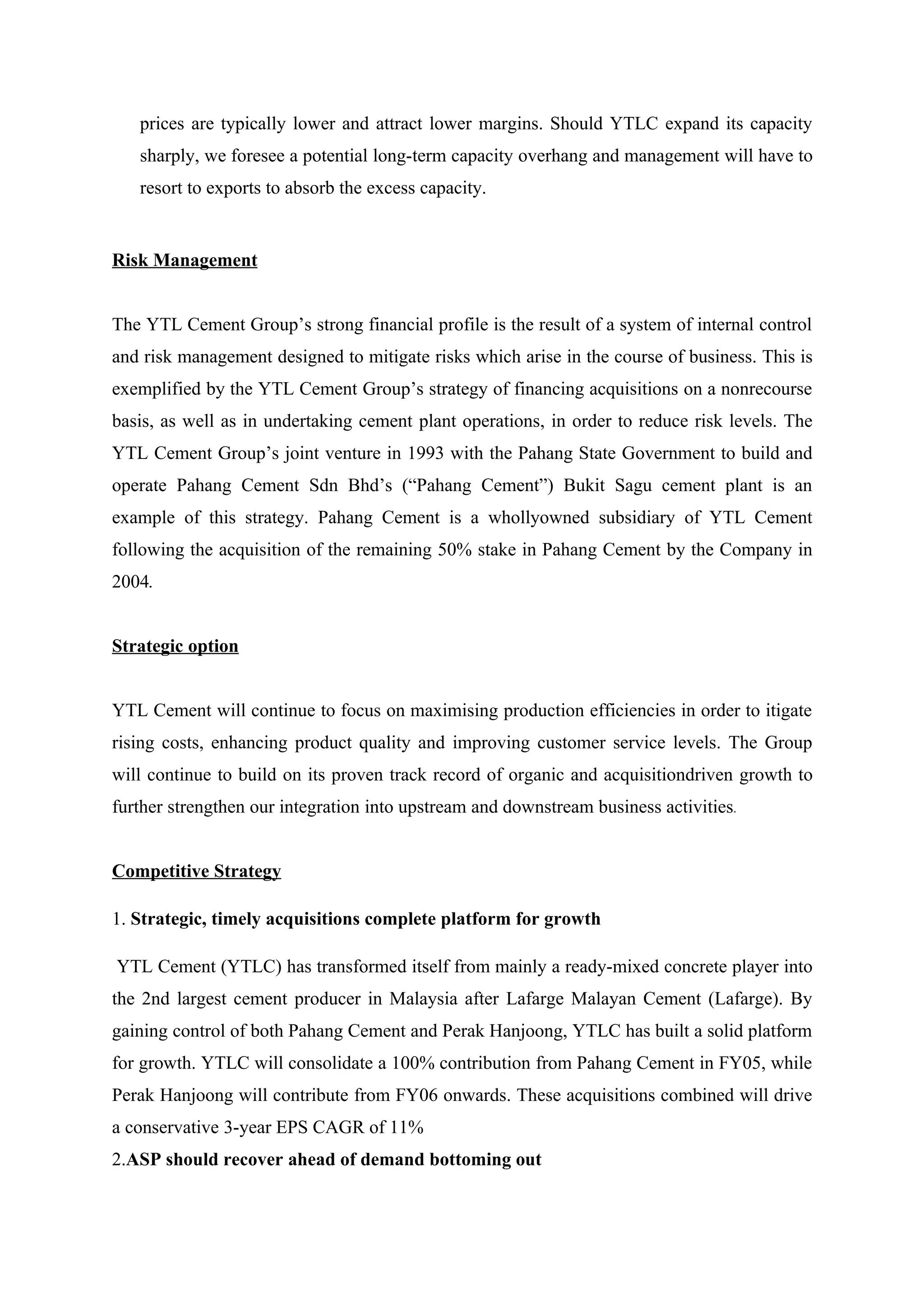 Ytl cement berhad | DOC