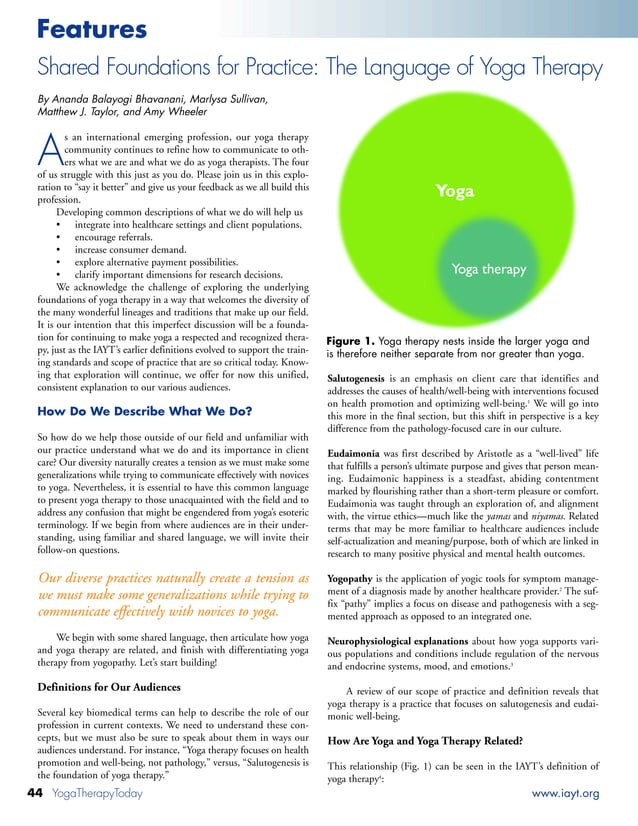 Shared Foundations for Practice: The Language of Yoga Therapy | PDF ...