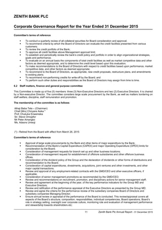 Zenith bank annual report 2015 | PDF