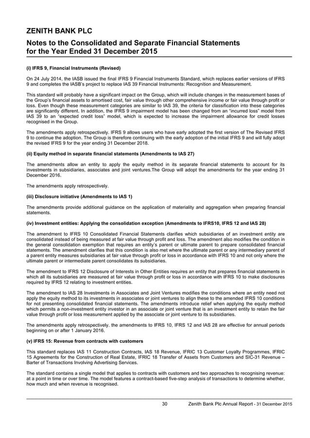 Zenith bank annual report 2015 | PDF | Business Banking & Finance ...