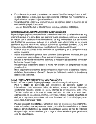 El portafolio pedagogico | PDF