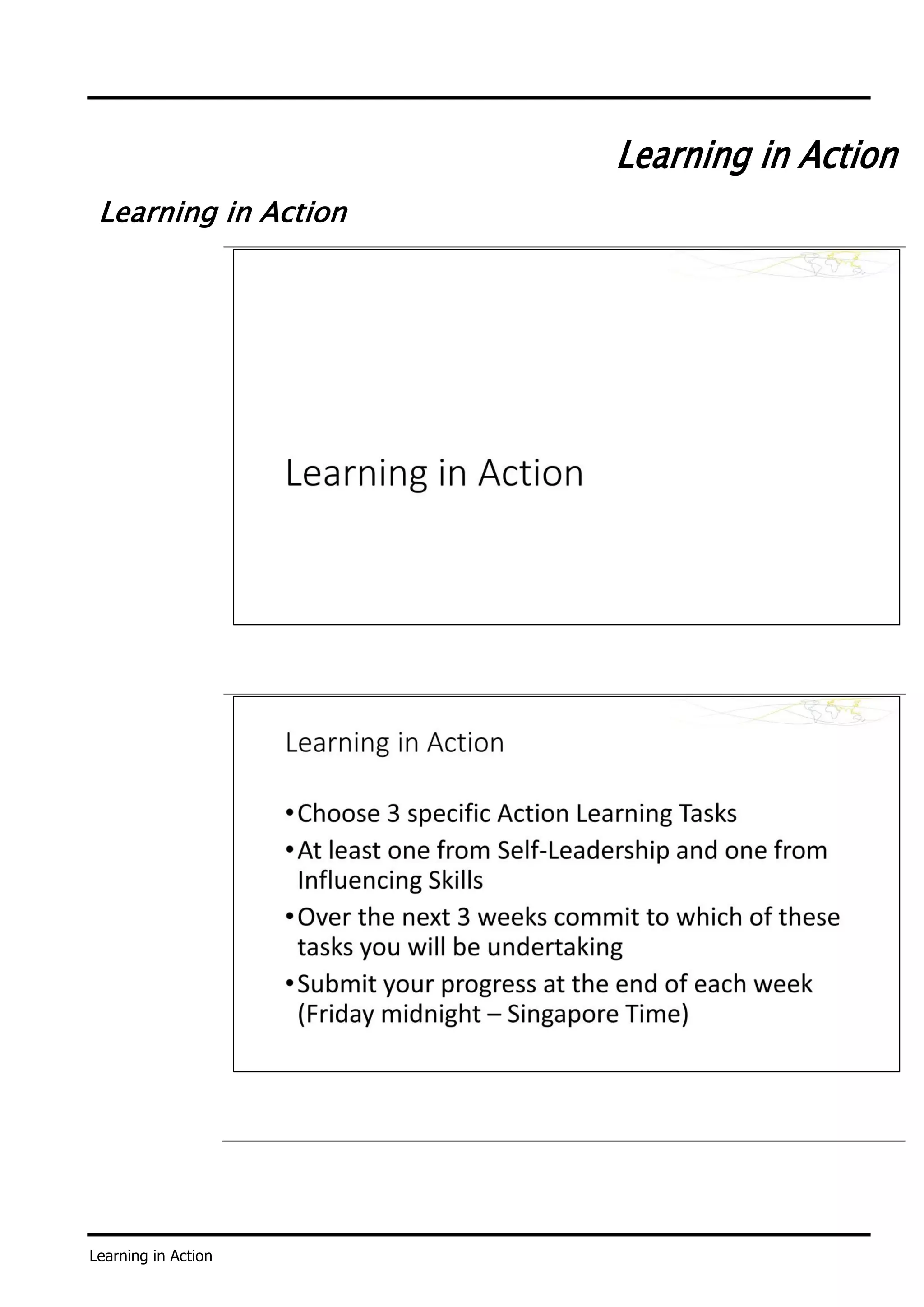Learning in action session handout | PDF