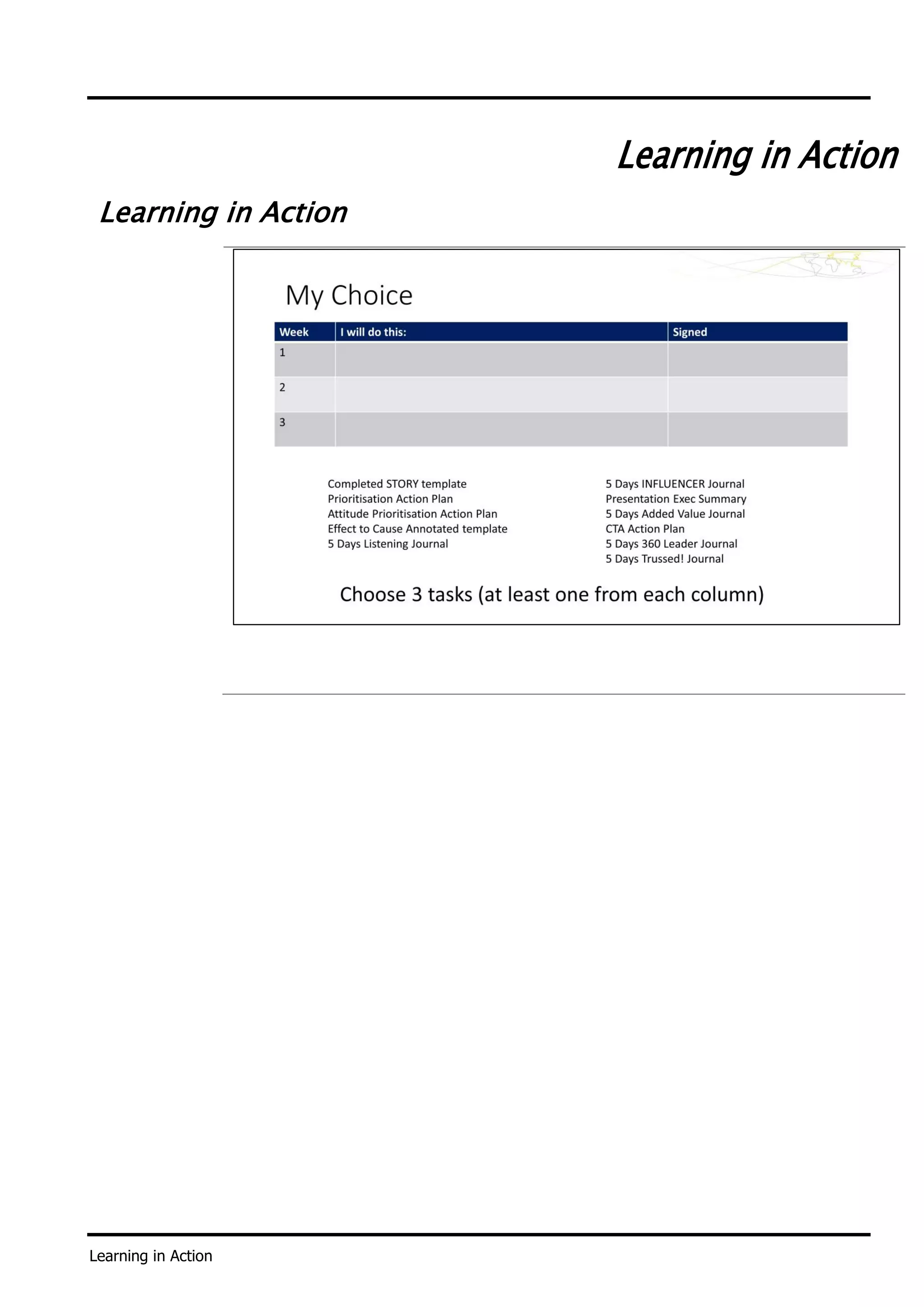 Learning in action session handout | PDF