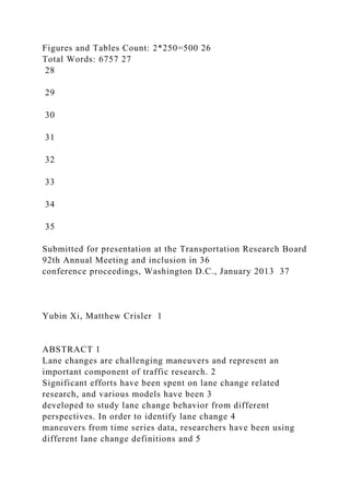 Yubin Xi, Matthew Crisler A Review of Lane Change Definiti.docx