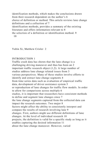 Yubin Xi, Matthew Crisler A Review of Lane Change Definiti.docx