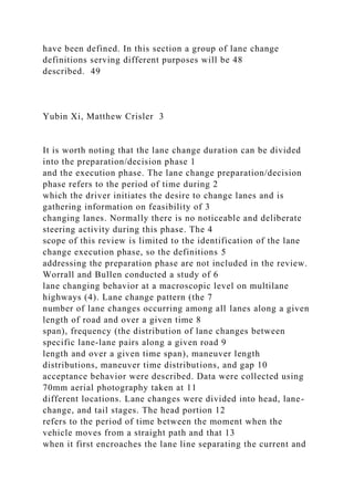 Yubin Xi, Matthew Crisler A Review of Lane Change Definiti.docx