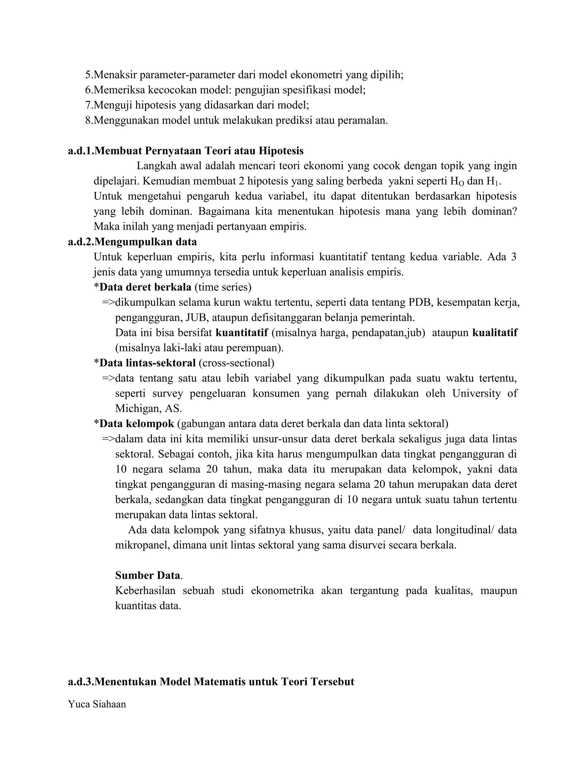 Hakikat dan Ruang Lingkup Ekonometrika | PDF