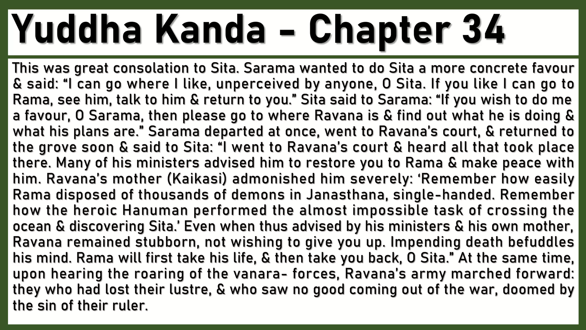 Valmiki Ramayana Online Class - Yuddha Kanda, Session 25 | PPT