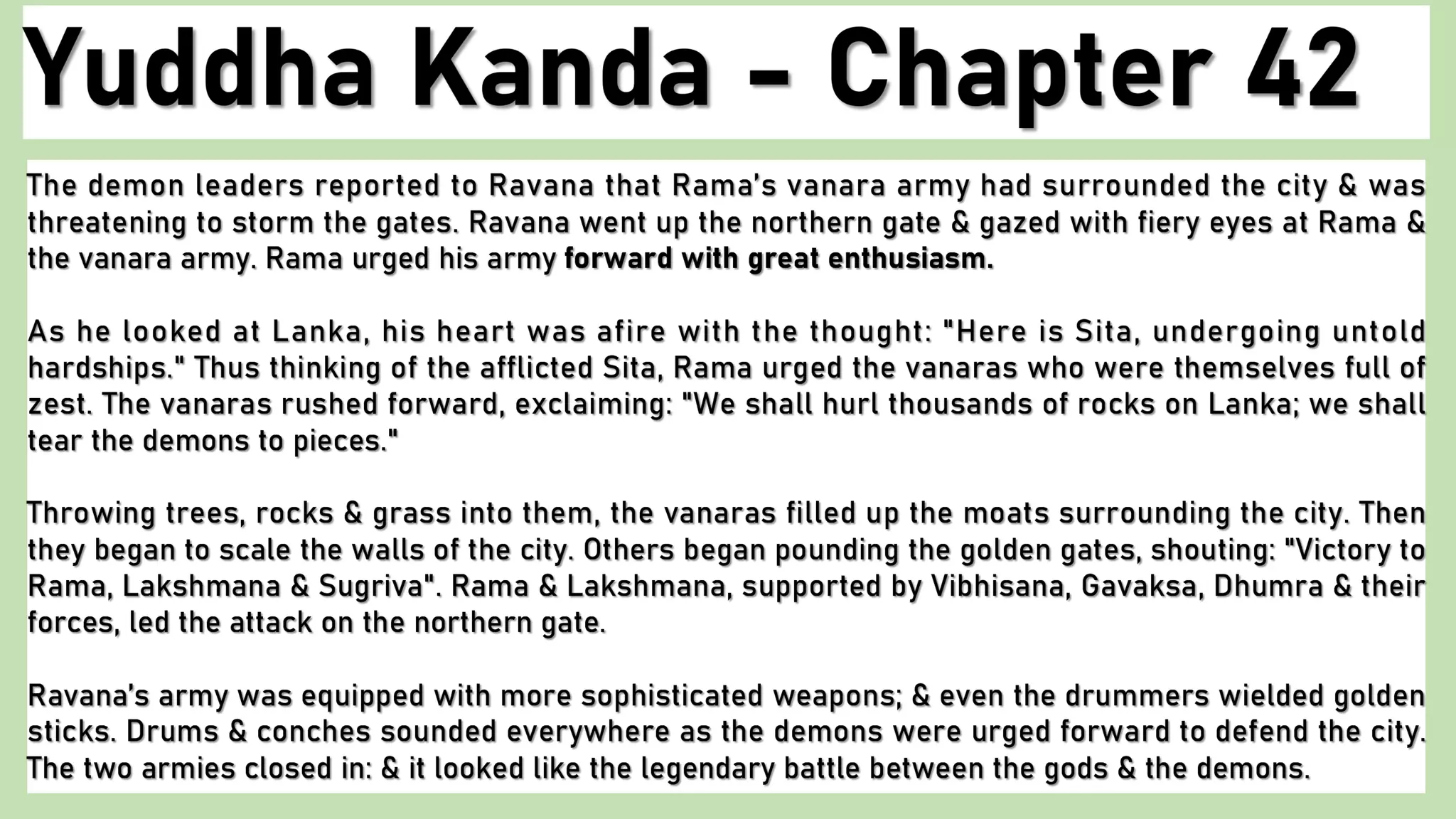 Valmiki Ramayana Online Class - Yuddha Kanda, Session 26 | PPT