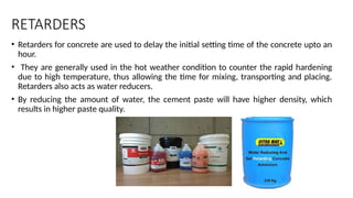 Admixture uses in concrete technology cement | PPTX
