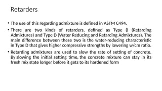Admixture uses in concrete technology cement | PPT