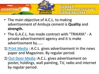 Marketing Strategies in Ambuja Cement | PPT