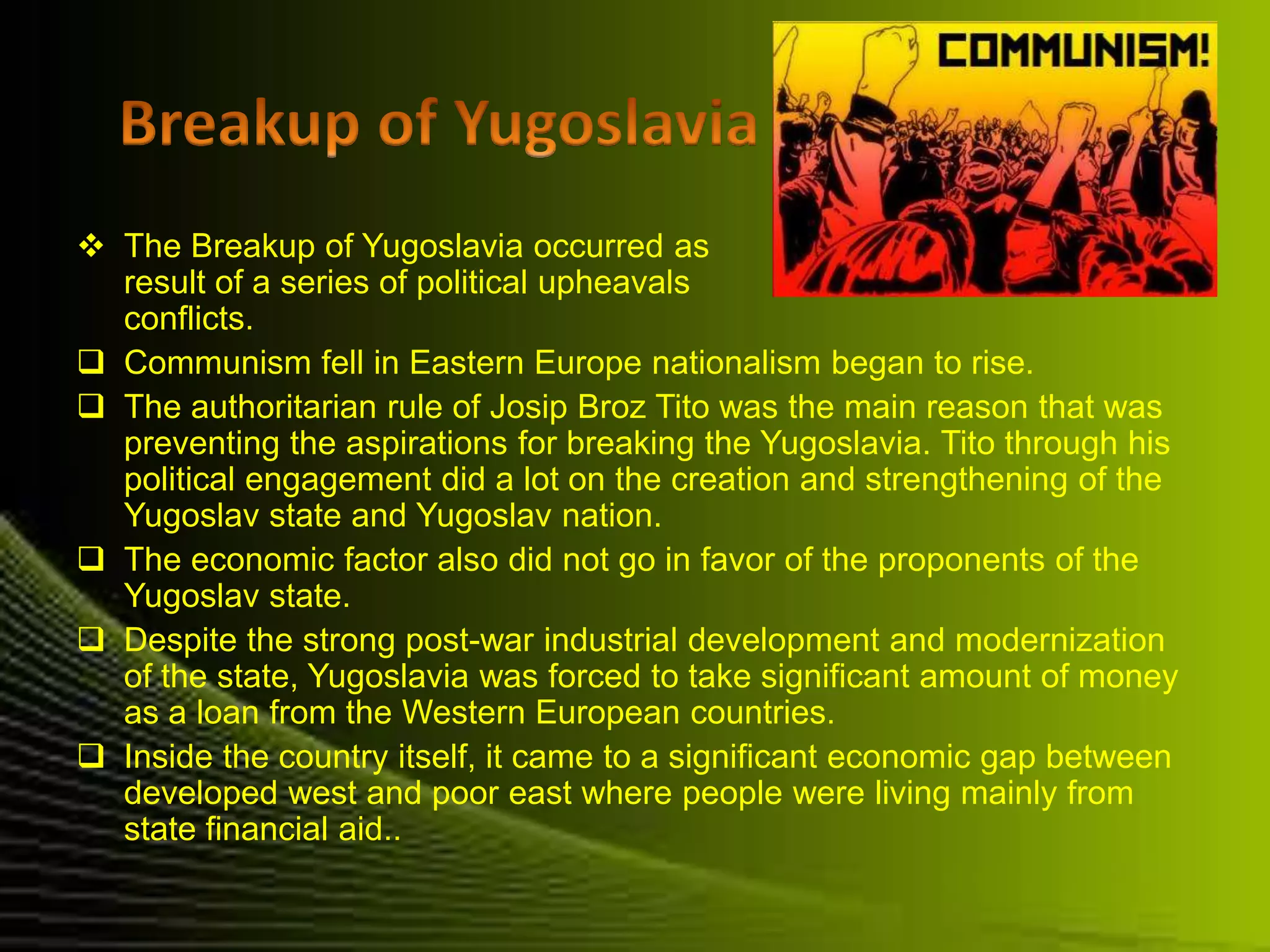 Disintegration of Yugoslavia | PPTX