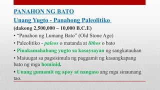Yugto ng Pag-unlad ng Kultura sa Panahong Prehistoriko.pptx