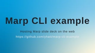 Simple Example of creating Slide for presentation using MARP | PPT