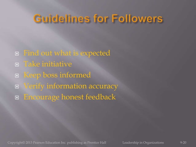 LEAD 701 Yukl chapter09 | PPT