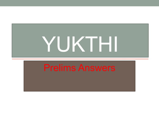 Yukthi Business Quiz at GCE Kannur | PPT